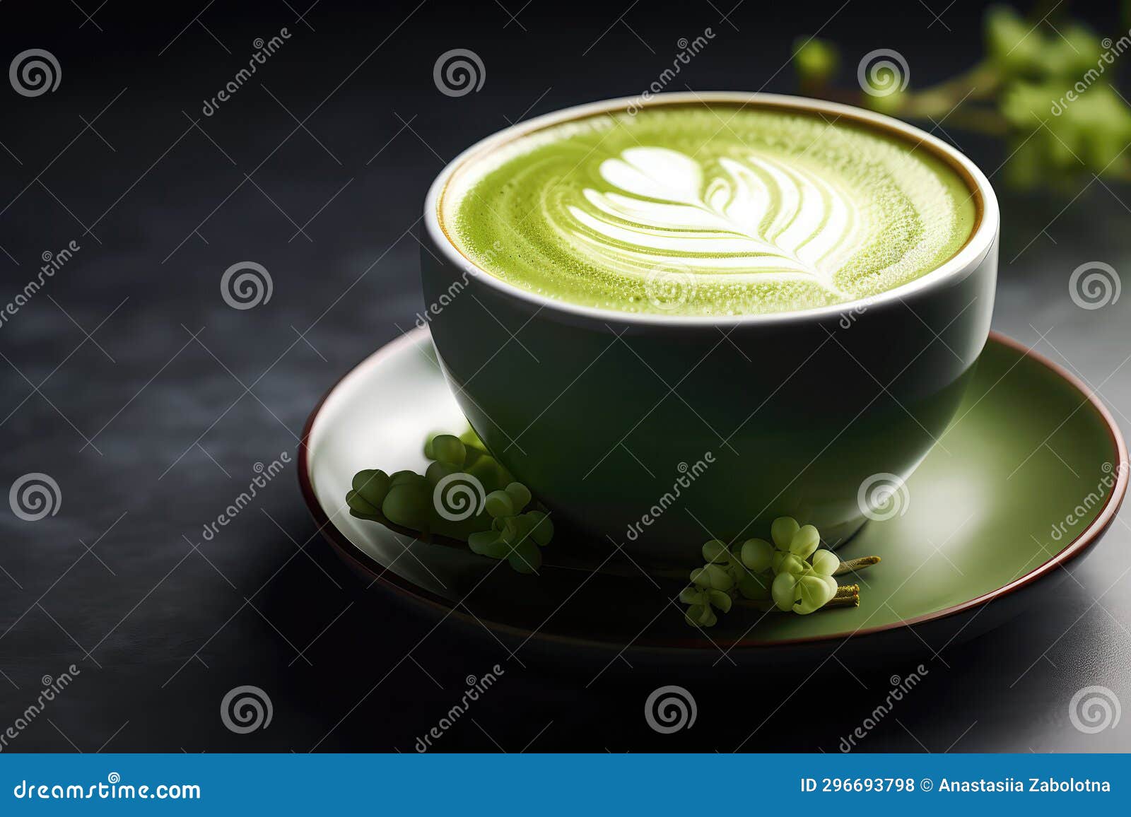 Matcha Latte Aesthetically Beautiful Minimalist Style. Generative AI ...