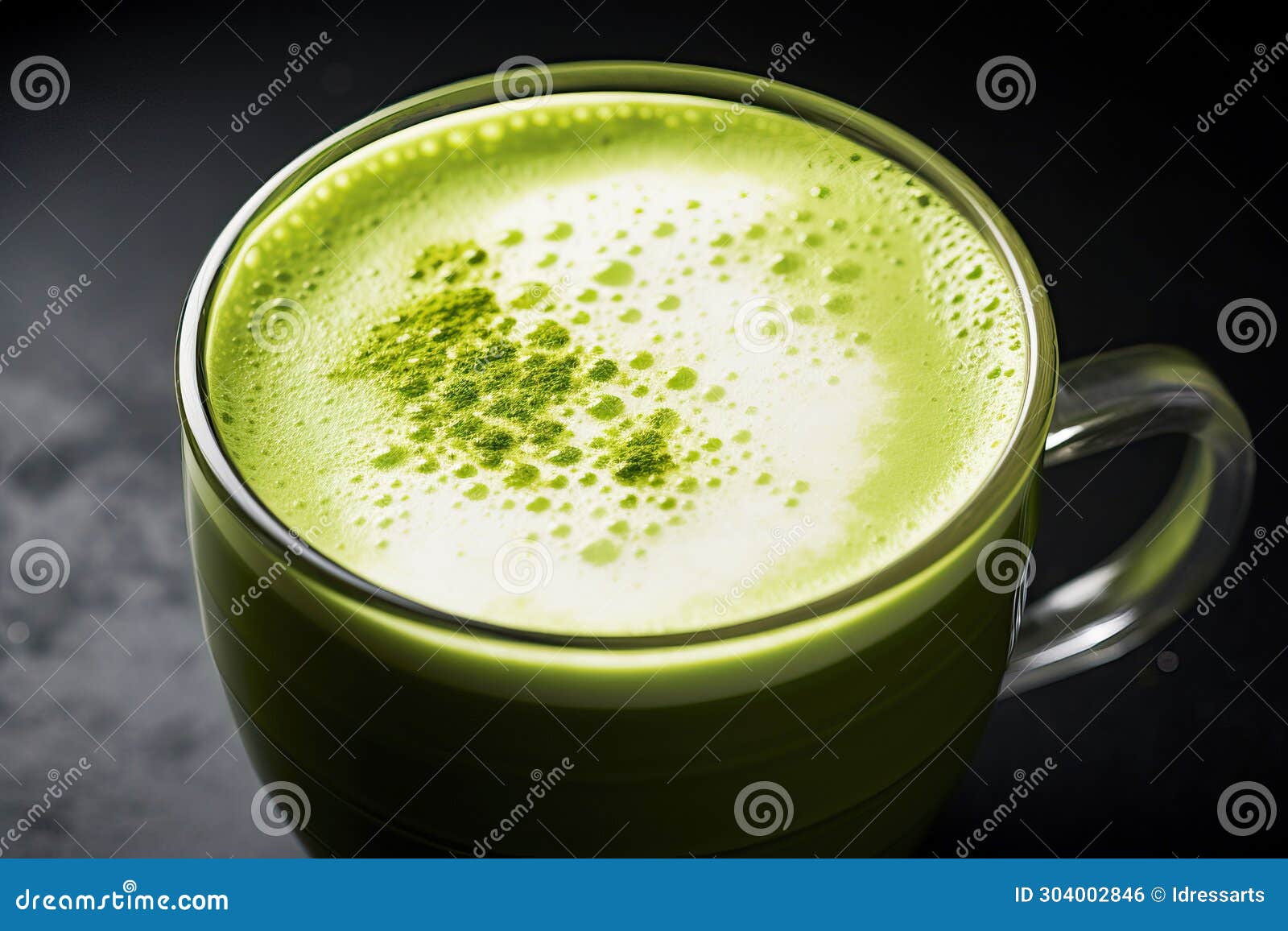 Matcha Latte, Velvety Texture and Rich Color. the Fine Bubbles on the ...