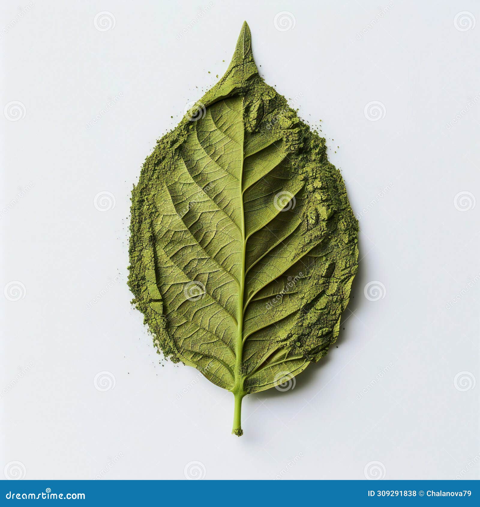 Top View of Leave from Matcha Isolated on White Background Stock Photo ...