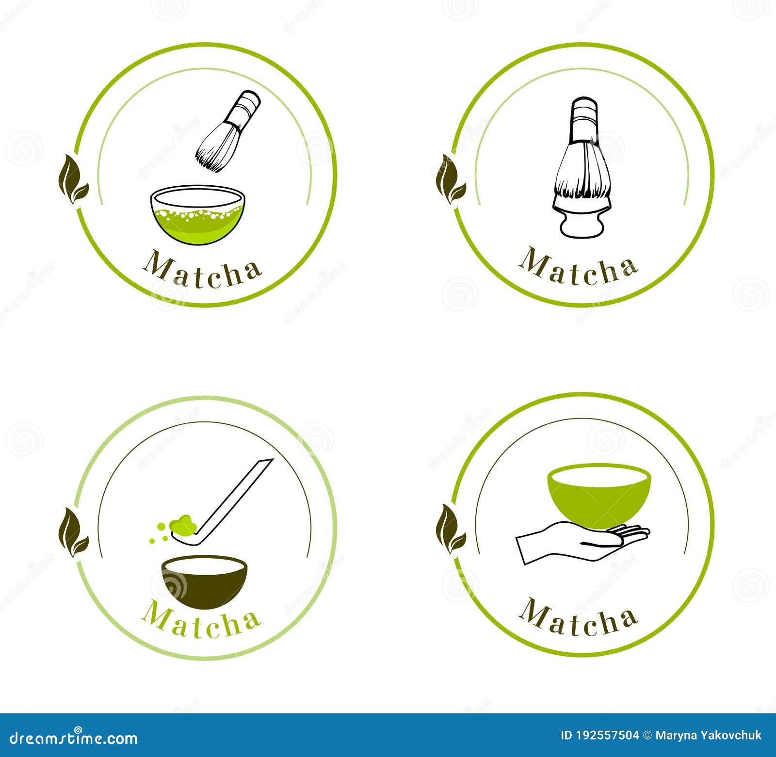 Matcha logos Set stock vector. Illustration of health - 192557504