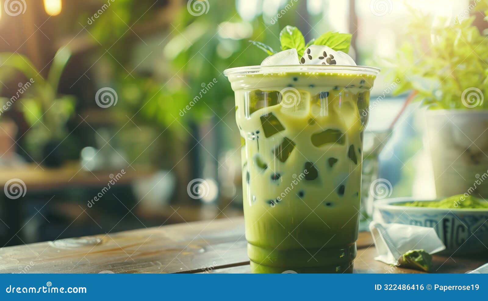 Matcha milk tea stock photo. Image of texture, business - 322486416