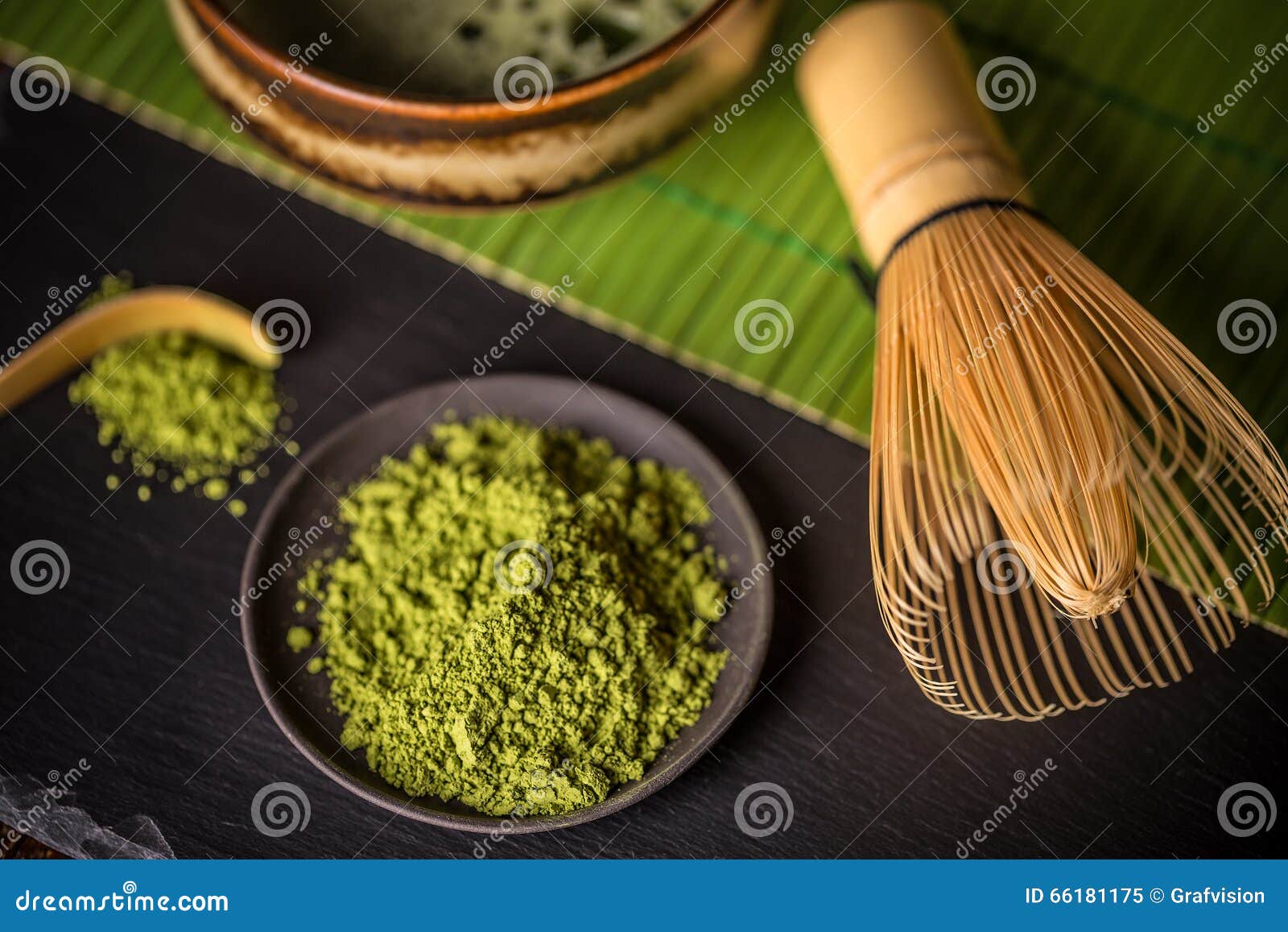 Matcha Powder Explosion On White Background Top View. Matcha Is Made Of ...