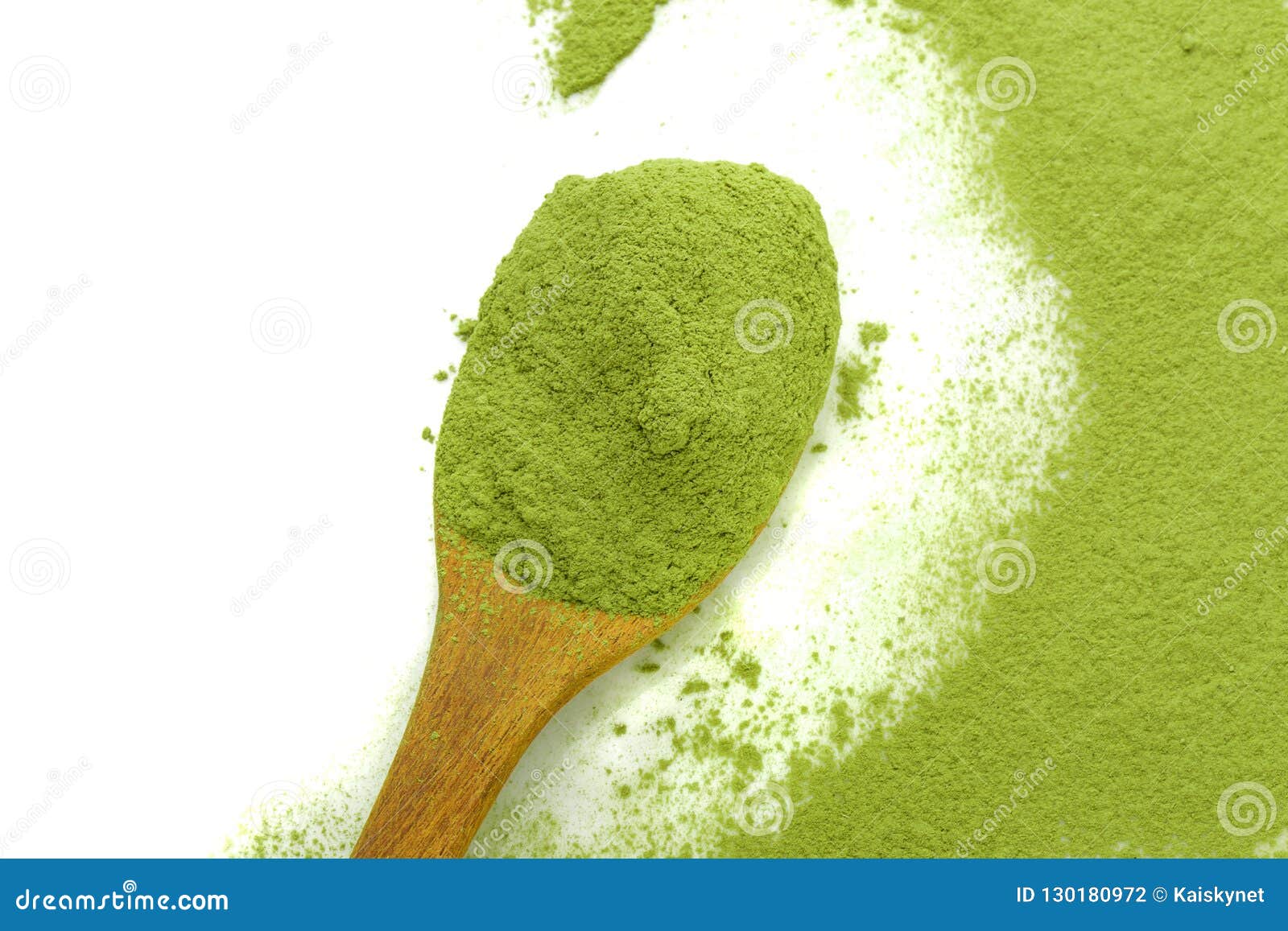 Matcha Powder Green Tea Isolated on a White Background Stock Photo ...
