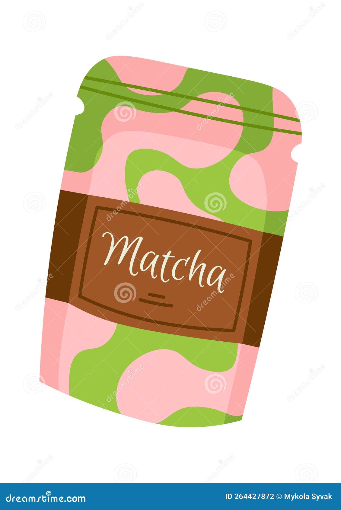 Matcha Powder in Package Flat Icon Stock Vector - Illustration of ...