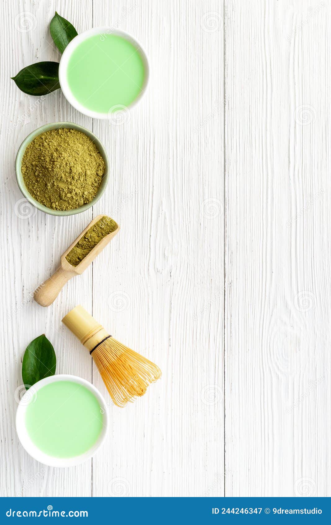Matcha Tea. Tea Ceremony with Dry Powder and Hot Drink Stock Image ...