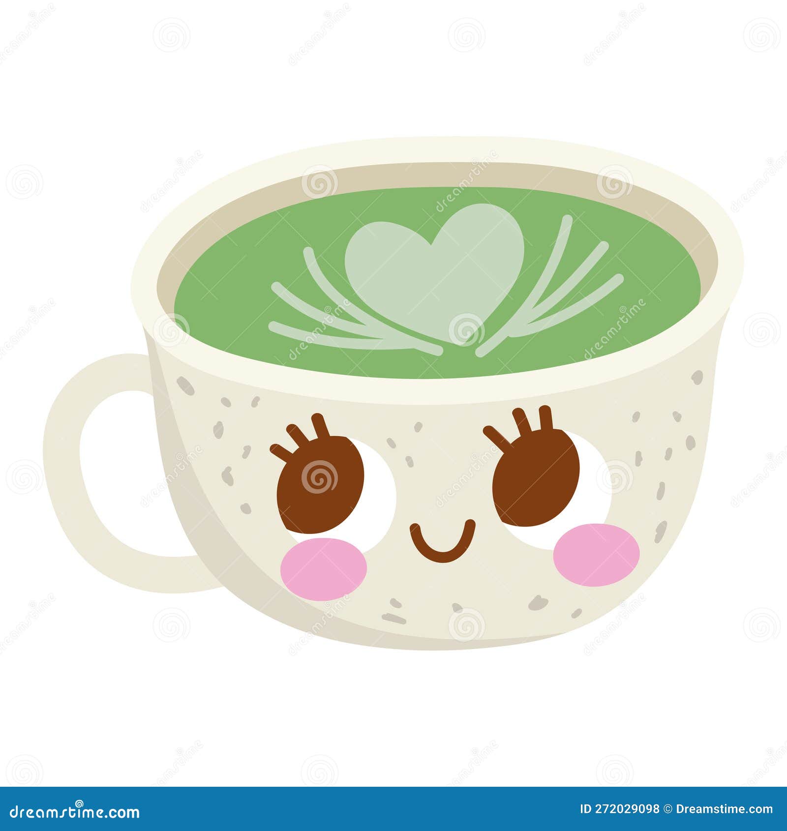 Matcha tea cup cartoon stock vector. Illustration of trendy - 272029098