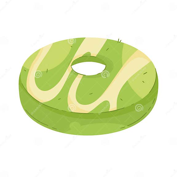 Matcha tea donut stock illustration. Illustration of vector - 288852258