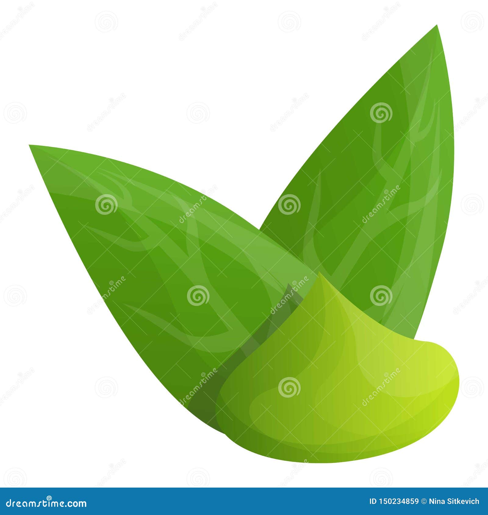 Matcha Tea Leaf Icon, Cartoon Style Stock Vector - Illustration of ...