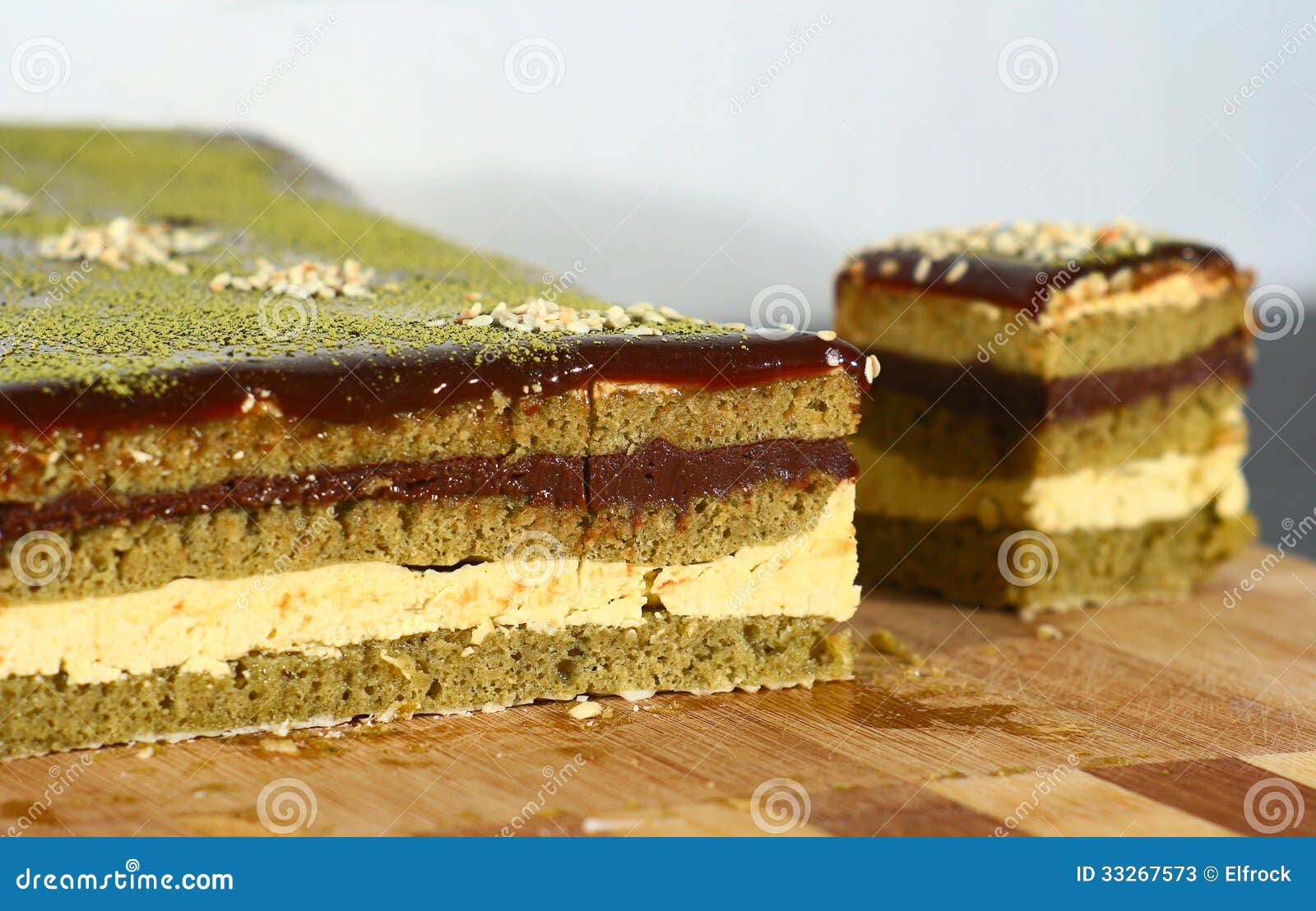 Matcha tea Opera cake stock image. Image of baker, opera - 33267573