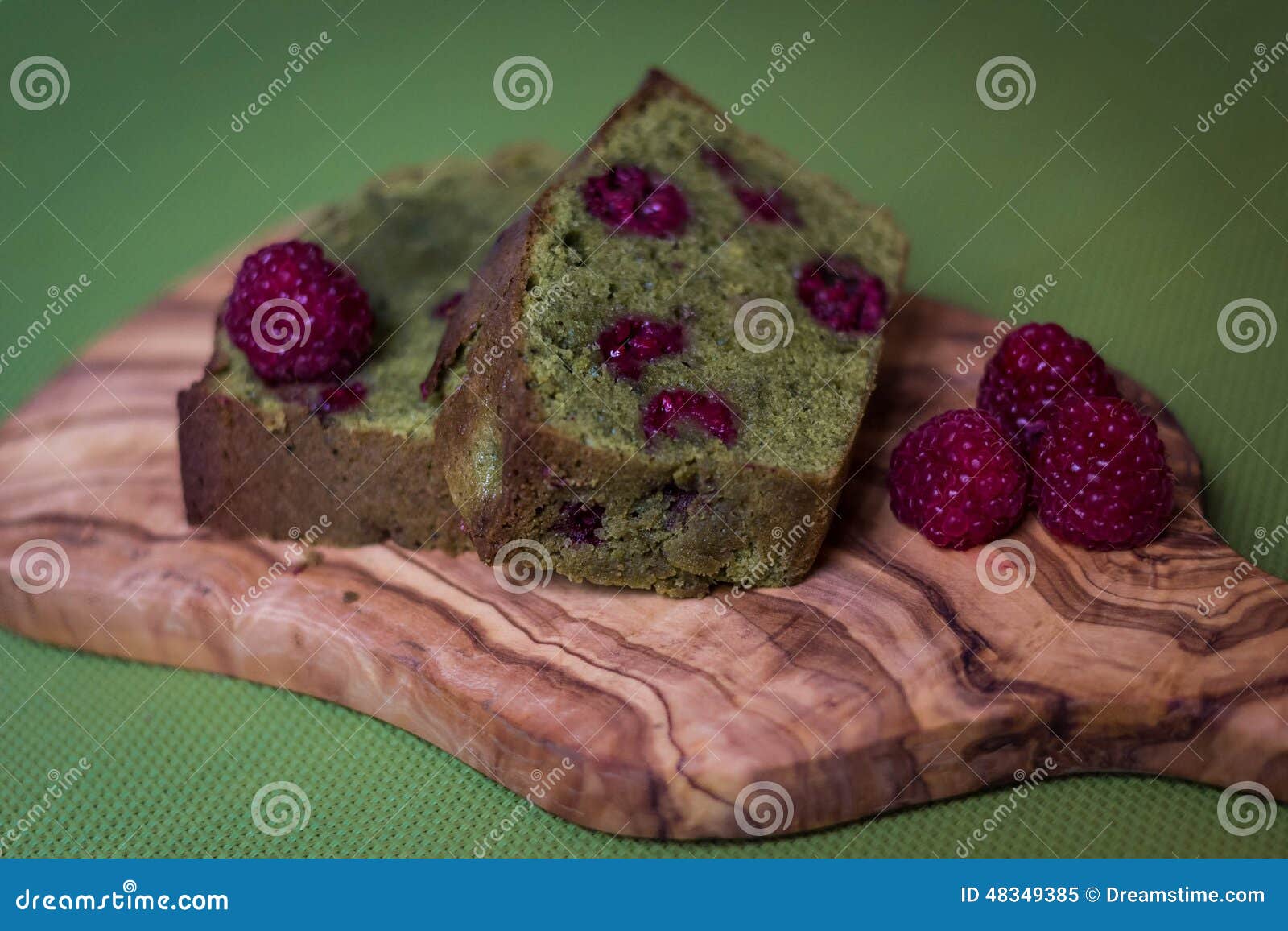Matcha Tea and Raspberry Cake Stock Image - Image of isolated ...