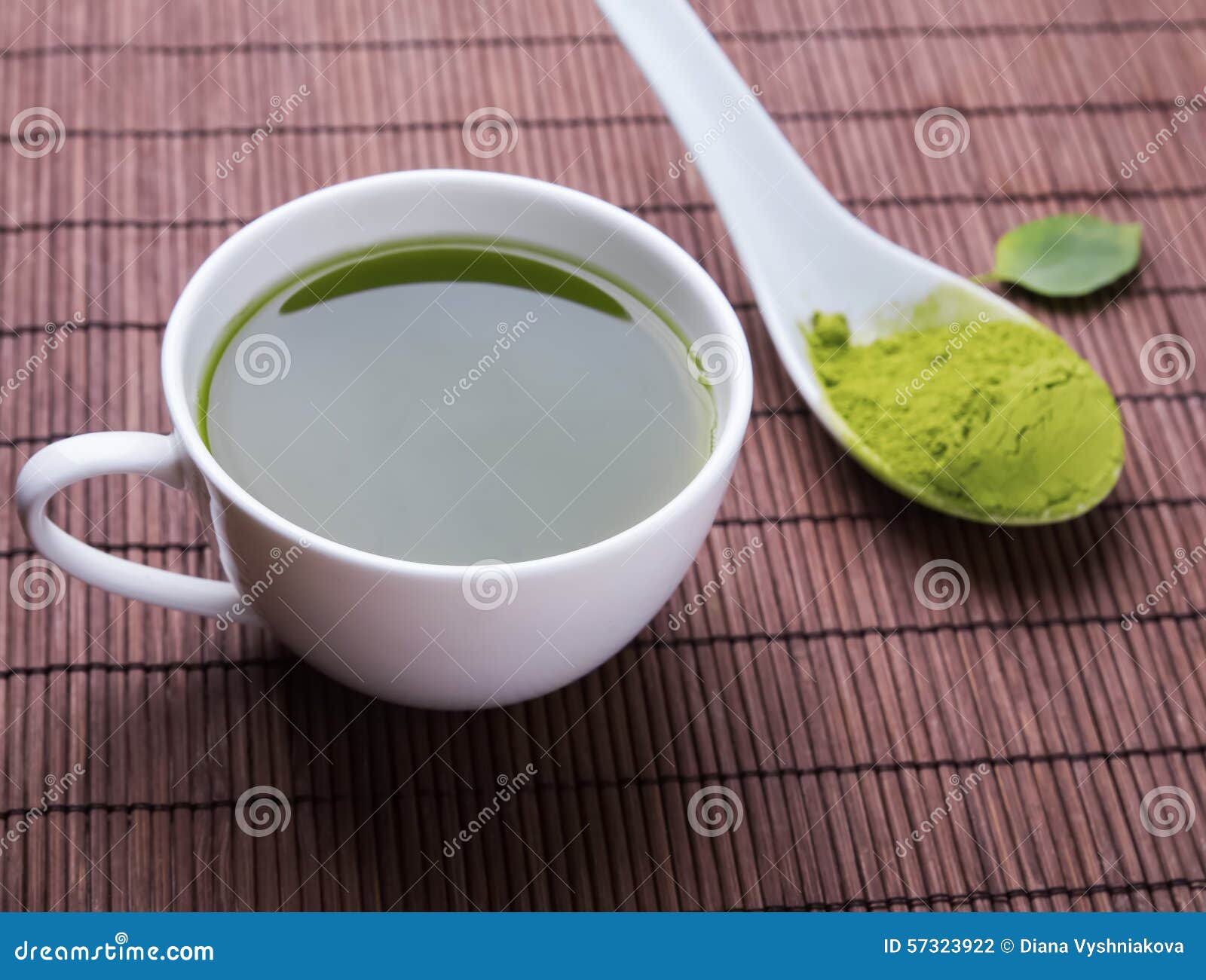 Matcha Tea in a White Cup on the Mat Stock Photo - Image of japan ...