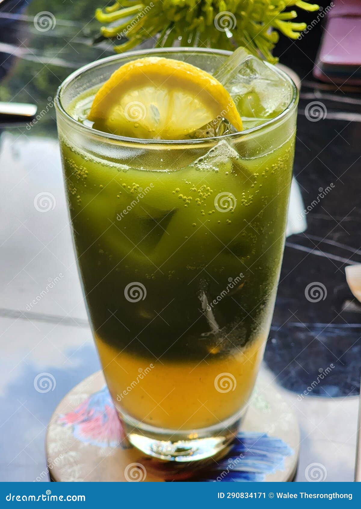 Matcha Yuzu Sparkling stock image. Image of yuzu, beverage - 290834171