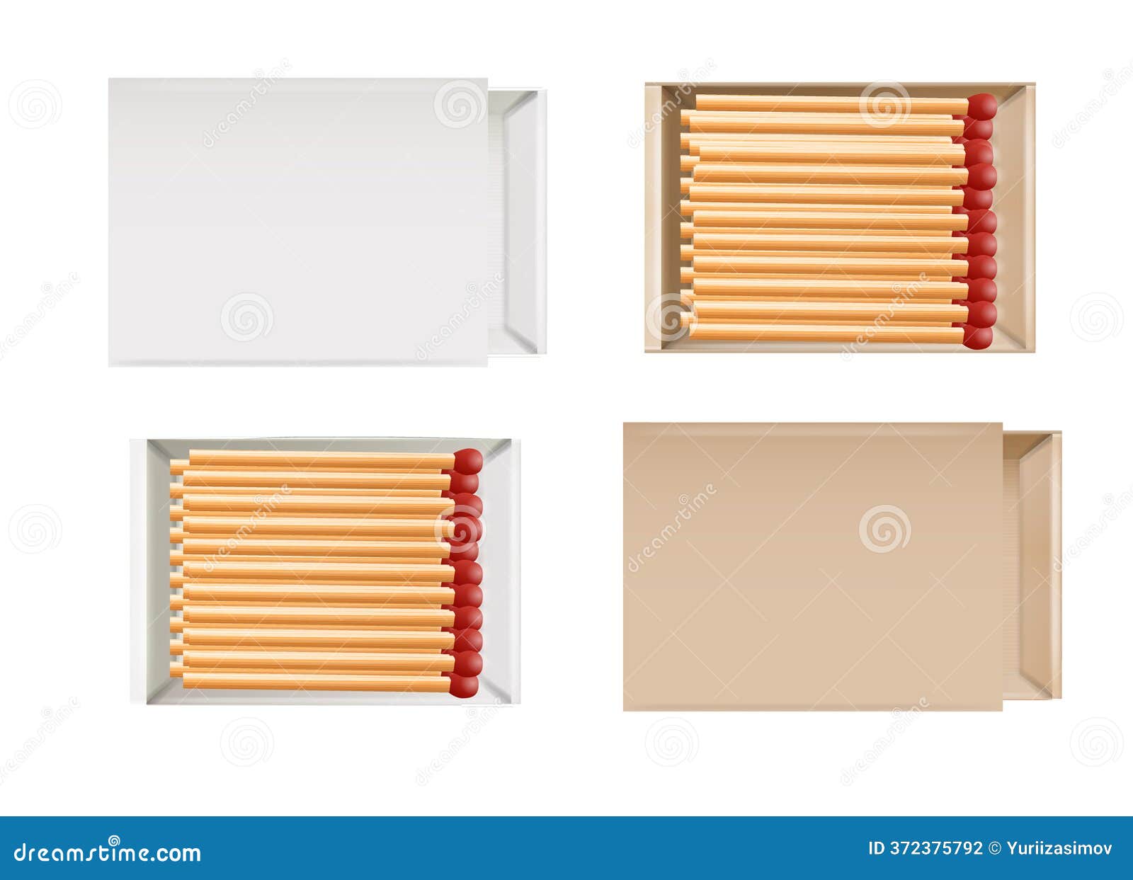 Top View Red Matchbox Isolated On A White Background. Color Line Art ...