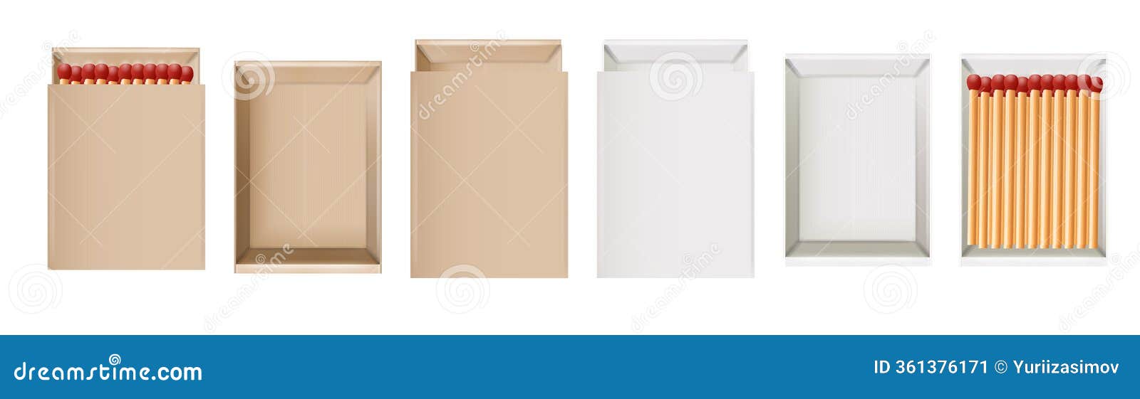 Matchbox, Empty Package For Match Sticks In Top And Perspective View ...