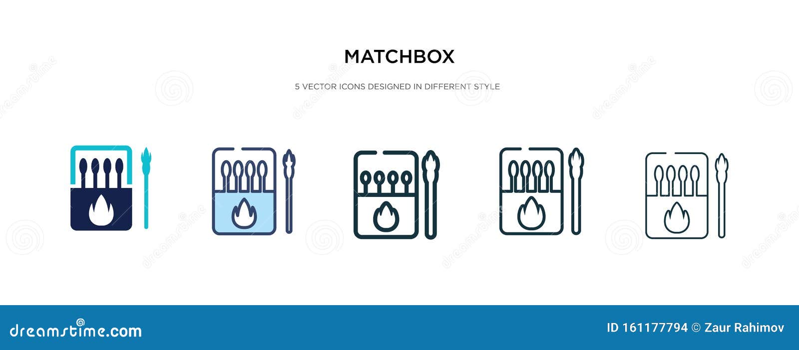 Matchbox Icon in Different Style Vector Illustration. Two Colored and Black Matchbox Vector ...