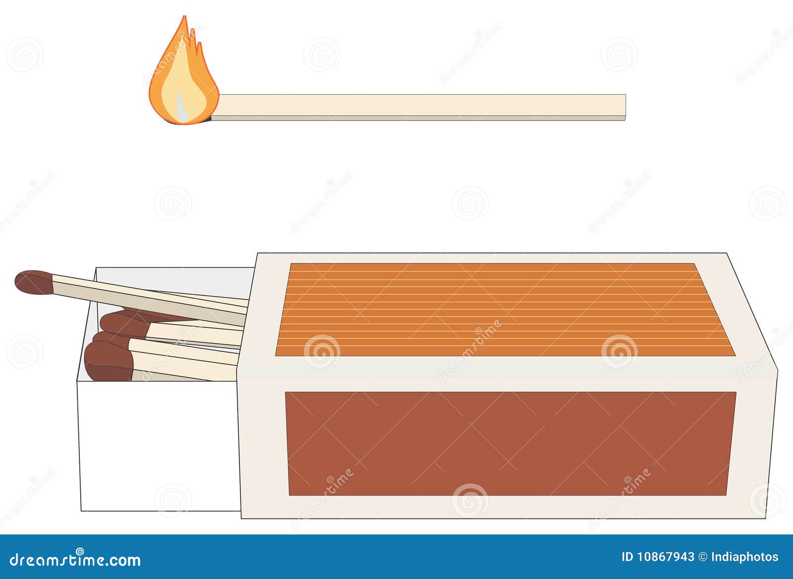 Matchbox And Lighted Stick Cartoon Vector | CartoonDealer.com #10867943