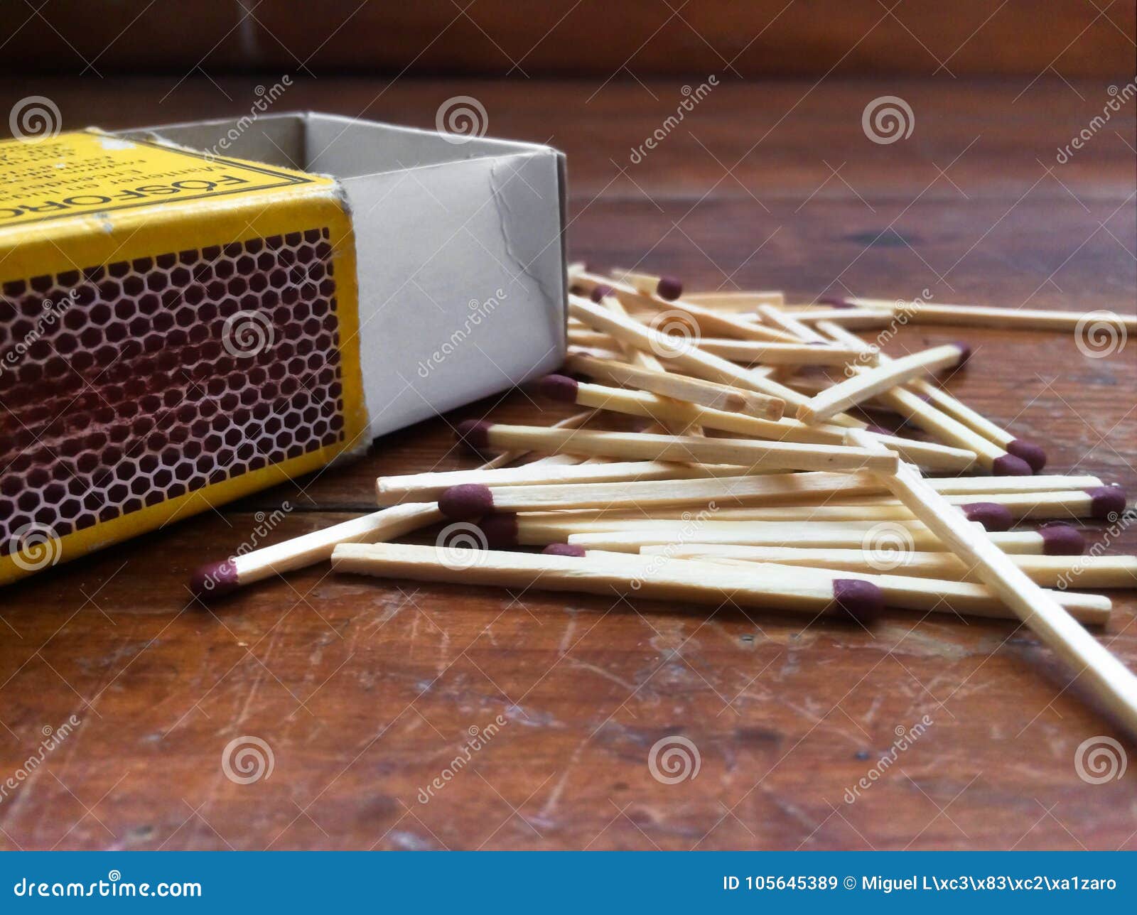 Matchbox mess on the floor stock image. Image of flame - 105645389