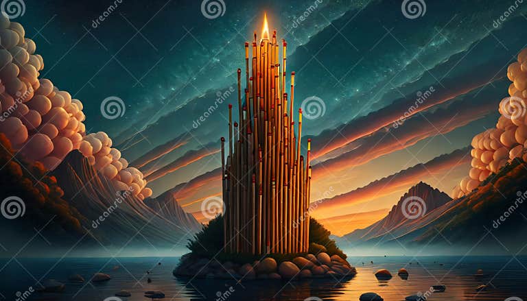 Matchbox tower stock illustration. Illustration of morning - 314671097