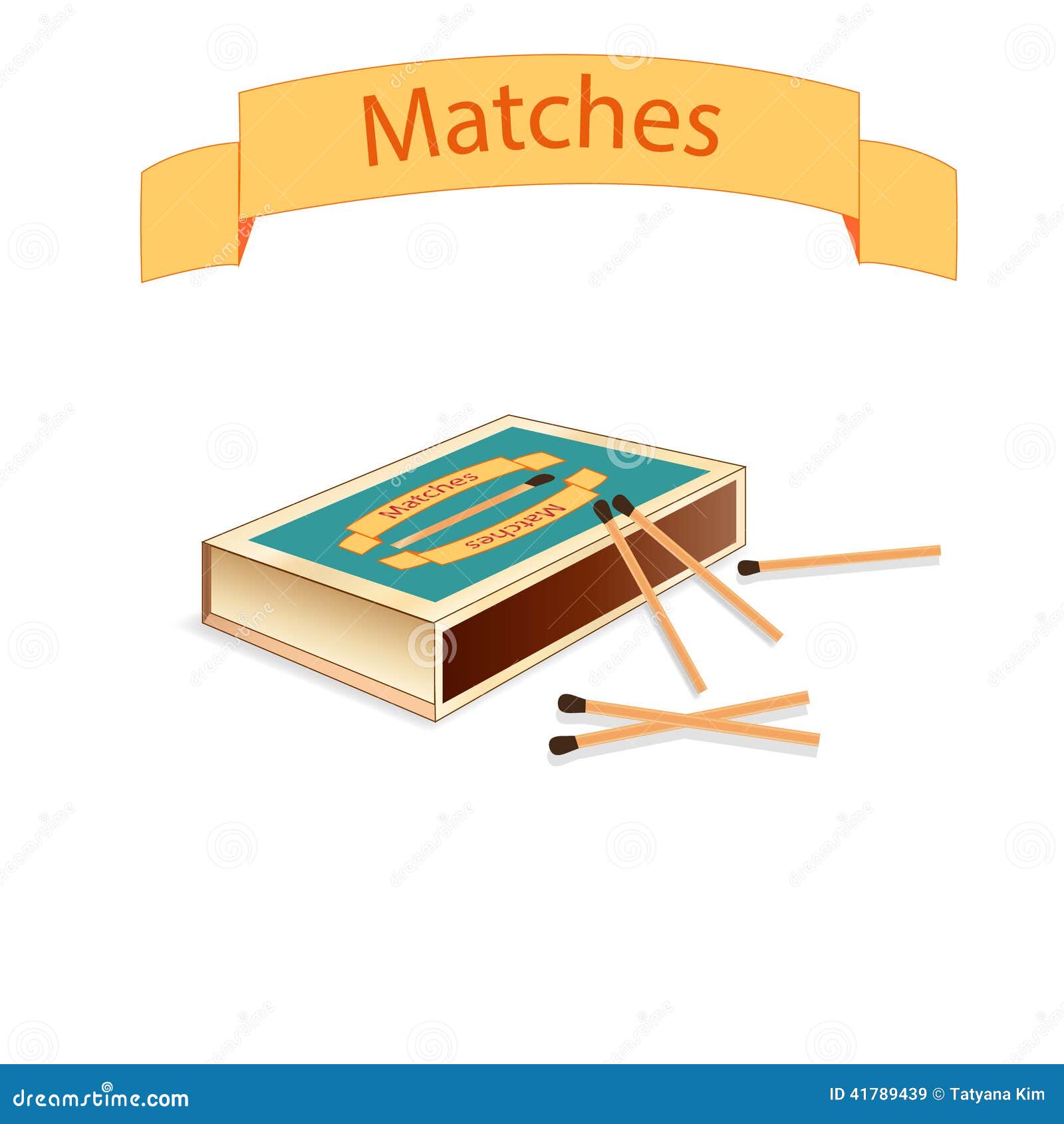 Matchboxes and matches stock vector. Illustration of bonfire - 41789439