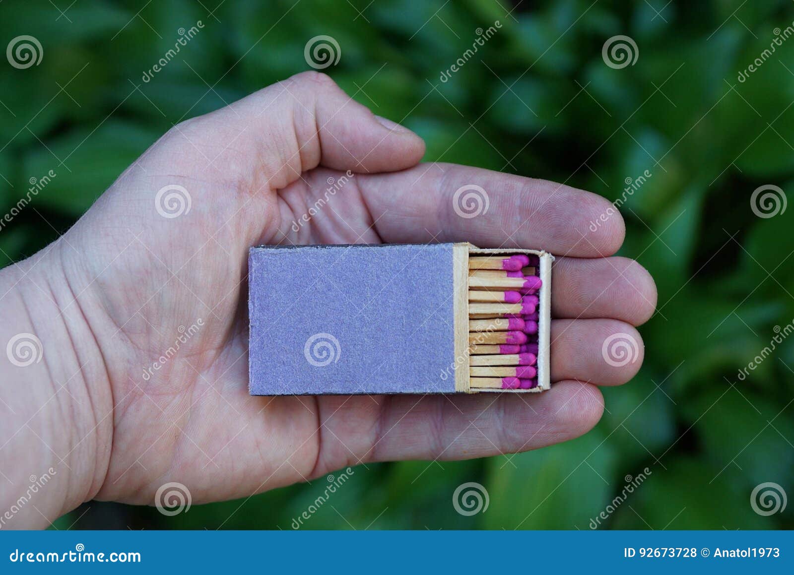 Outdoor Matchboxes Closeup On White Background. Matchbox In Hand. Open ...