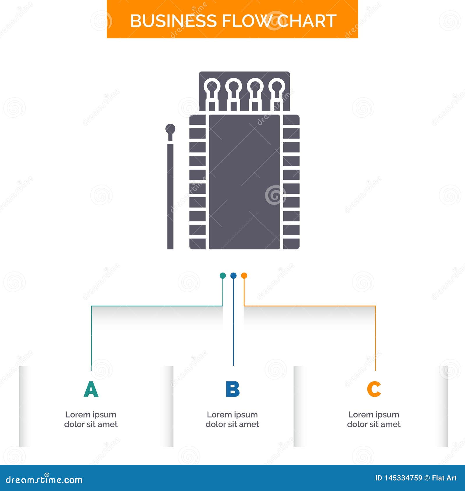 Matches, Camping, Fire, Bonfire, Box Business Flow Chart Design with 3 ...