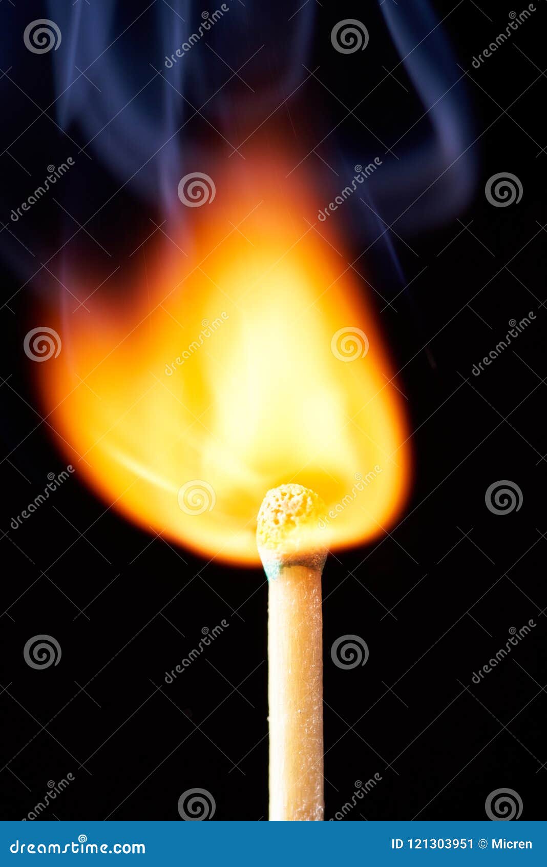Matches flame. stock image. Image of blue, match, heat - 121303951