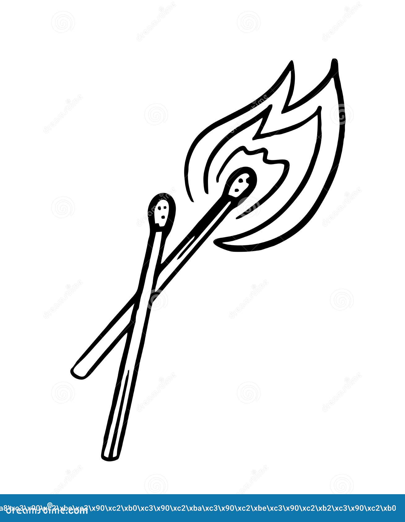 Matches are Hand-drawn. Doodle Kitchen Accessories. Vector Illustration ...