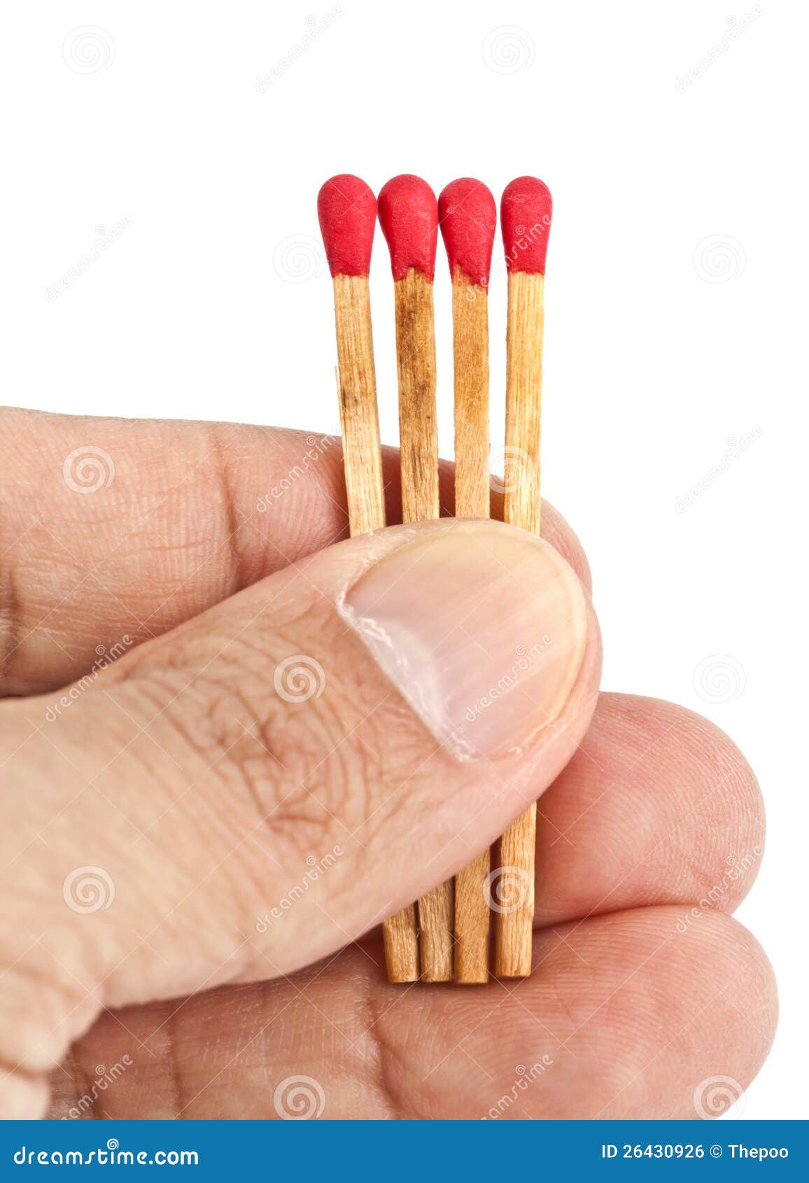 Matches in hand isolated. stock photo. Image of shot - 26430926