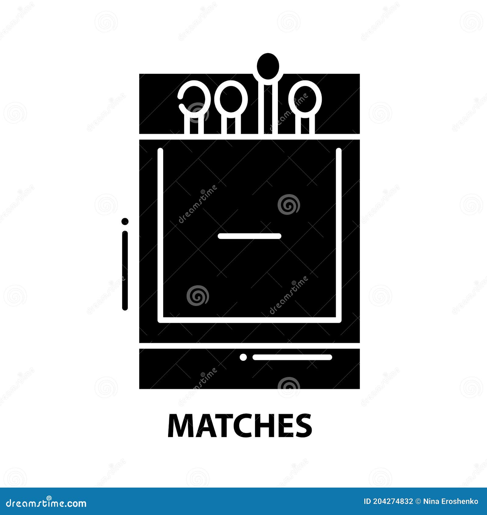 Matches Icon, Black Vector Sign with Editable Strokes, Concept ...