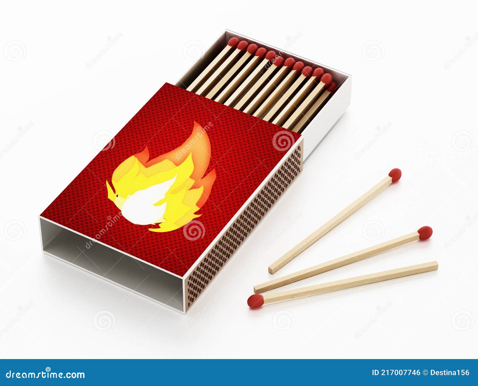 Open Matchbox With Matchsticks Linear Stock Photography | CartoonDealer ...