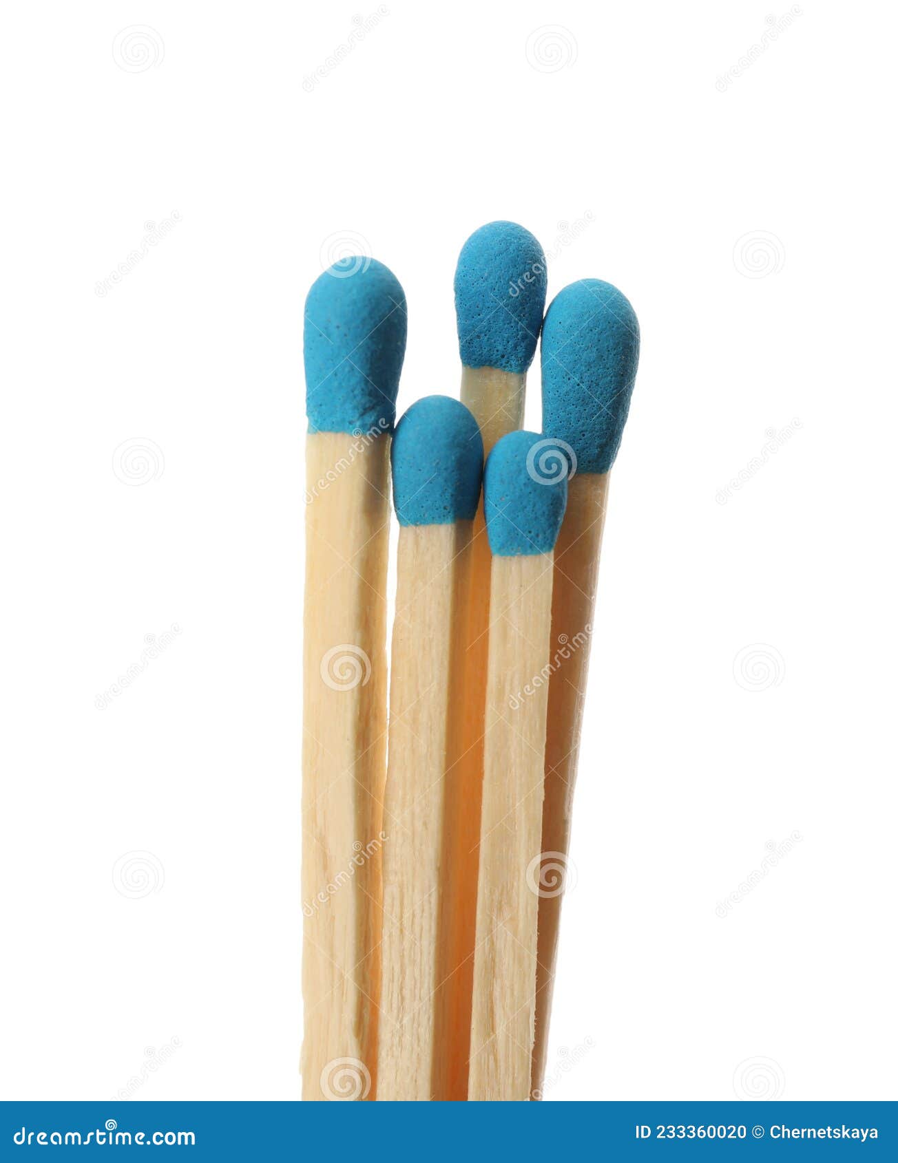 Matches with Light Blue Heads on White Background Stock Photo - Image ...
