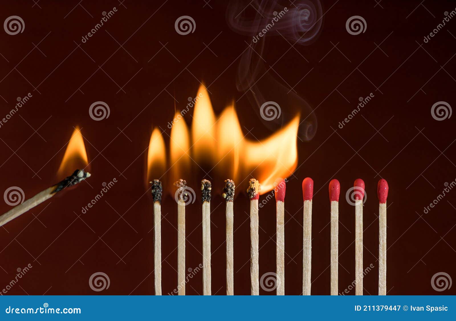 Matches lighting in a row stock image. Image of innovation - 211379447