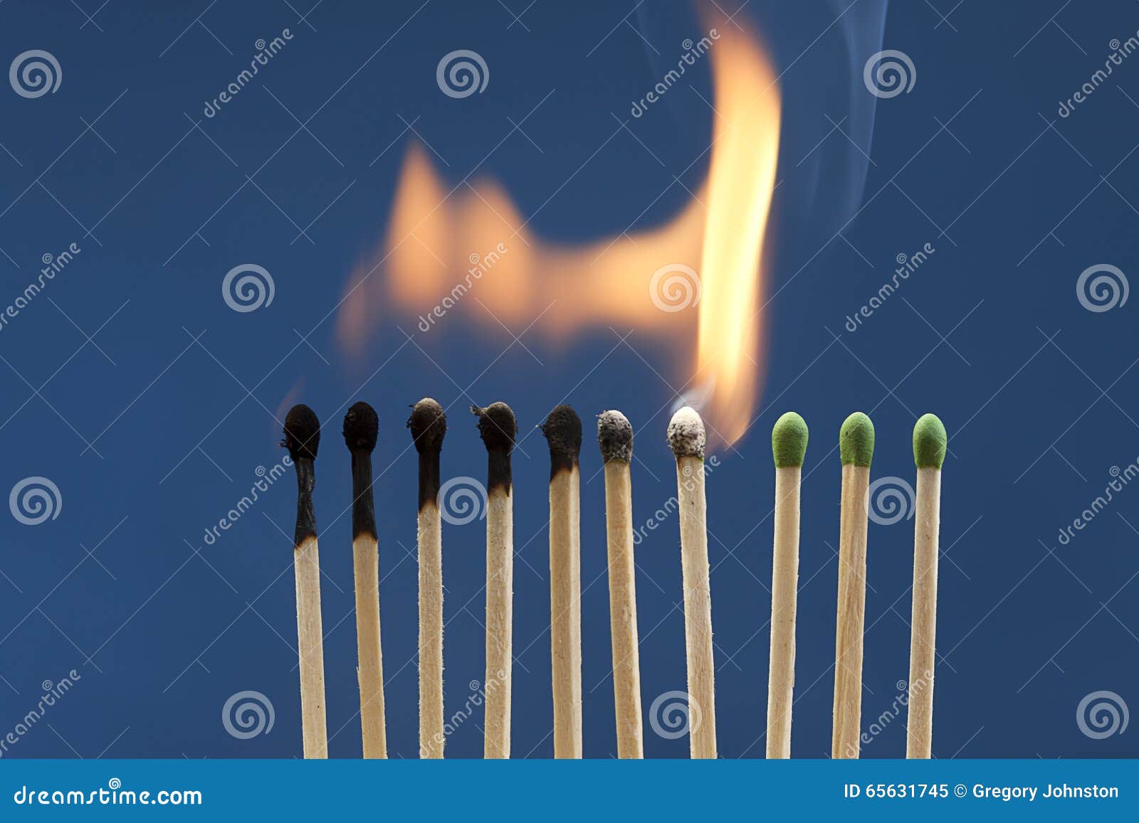 Matches Lit in Chain Reaction. Stock Image - Image of fire, match: 65631745