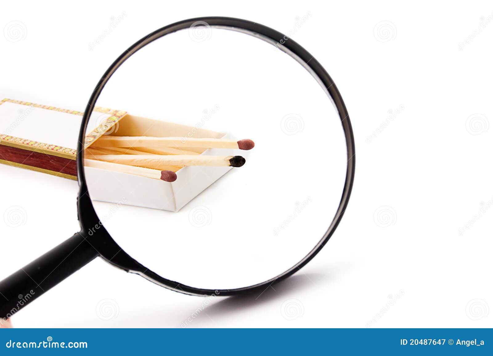 Matches and Magnifying Glass Stock Image - Image of glass, product ...