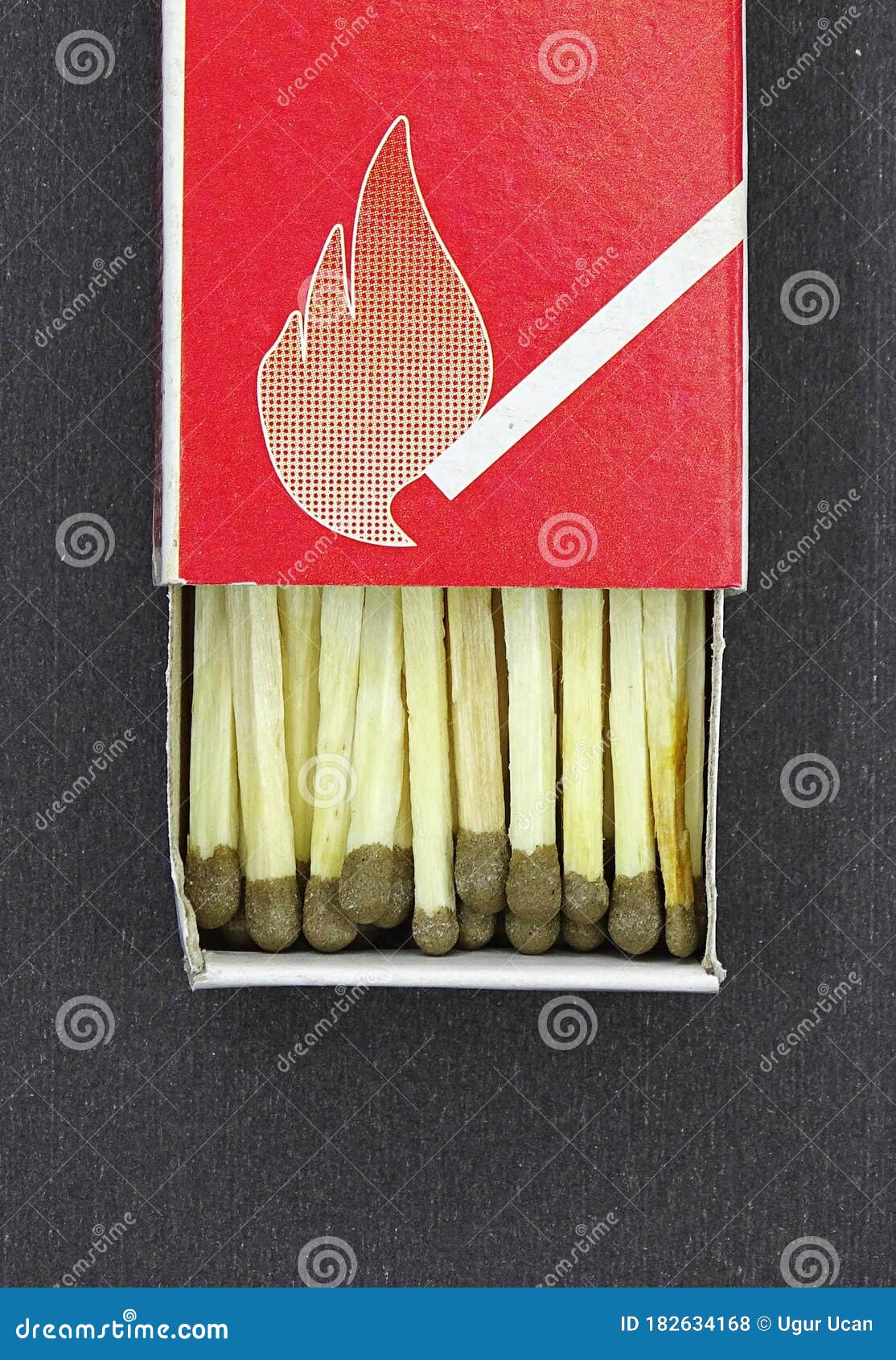 Matches and Matchbox on Black Background Stock Photo - Image of kibrit ...