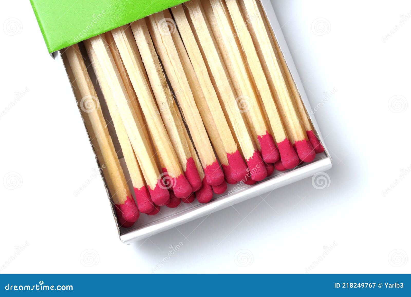 Matches with Red Heads in Box, Close-up on a White Background, Copy ...