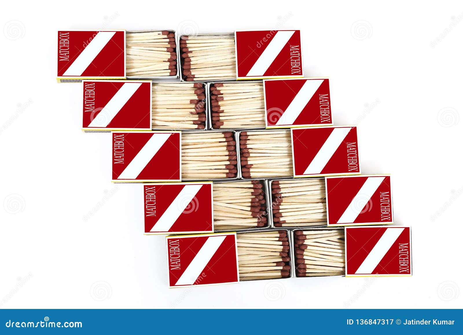 Matches in red matches box stock image. Image of design - 136847317