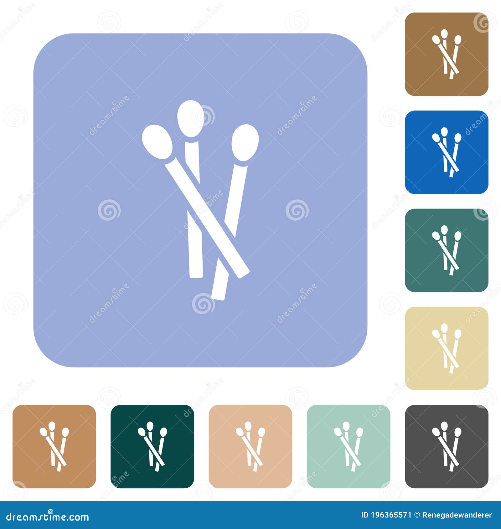 Matches Rounded Square Flat Icons Stock Vector - Illustration of flat, match: 196365571