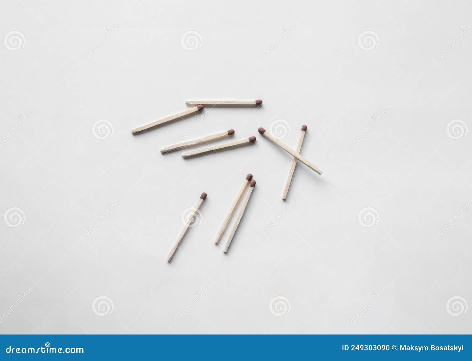 Matches are Scattered on the Table. Match on a White Background Stock ...