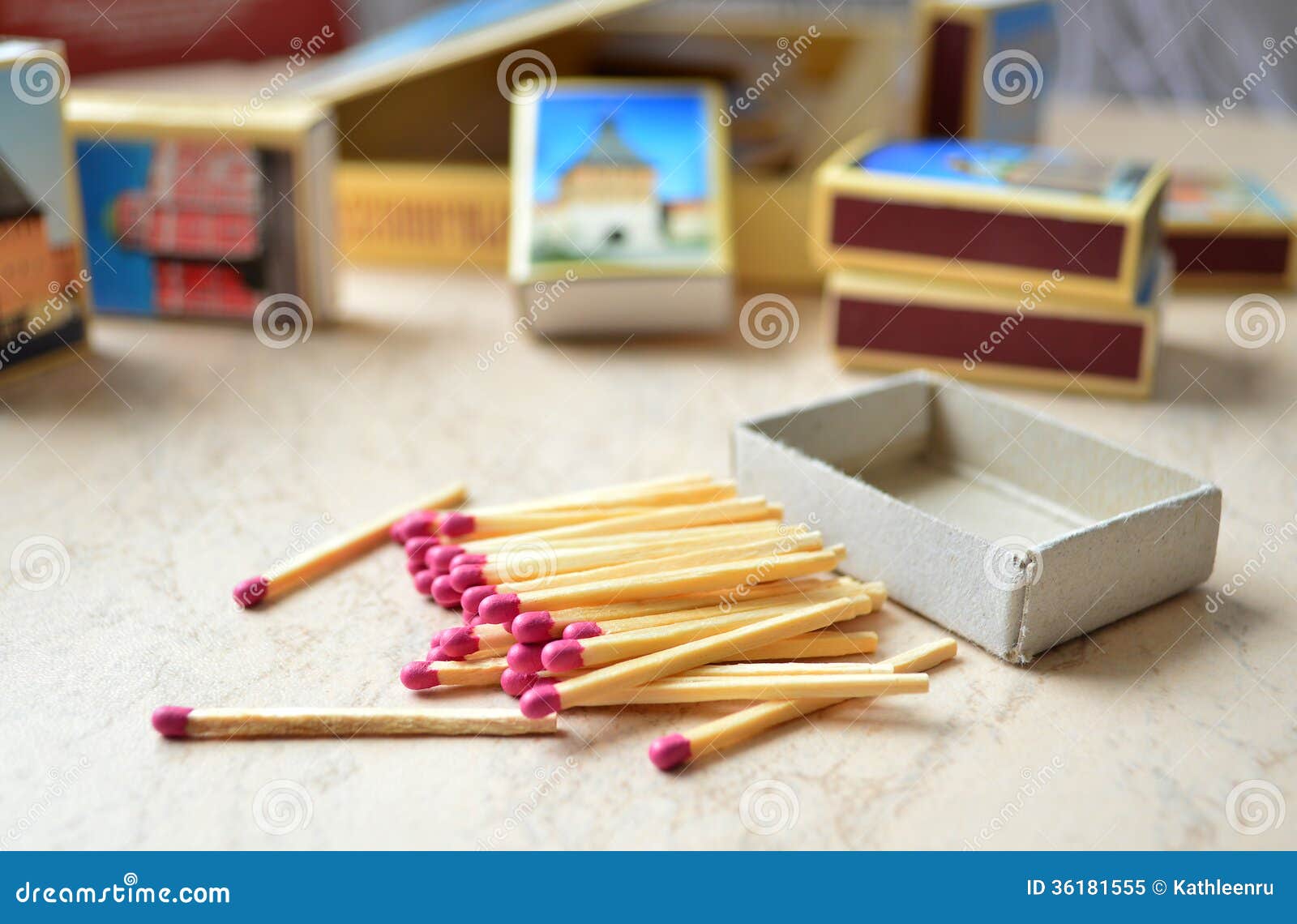 Matches & a Set of Match-boxes Stock Image - Image of wooden, match ...