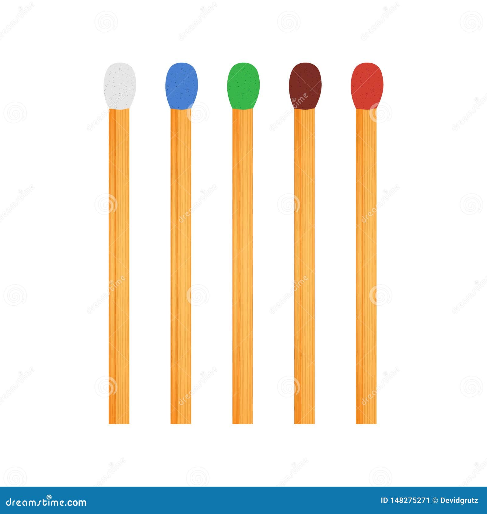 Matches Vector Set with Different Brimstone Color. Vector Stock ...