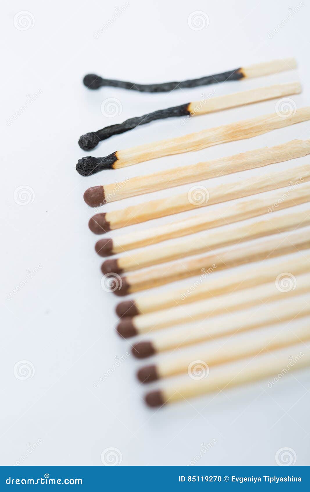 The matches on a white stock photo. Image of wooden, close - 85119270
