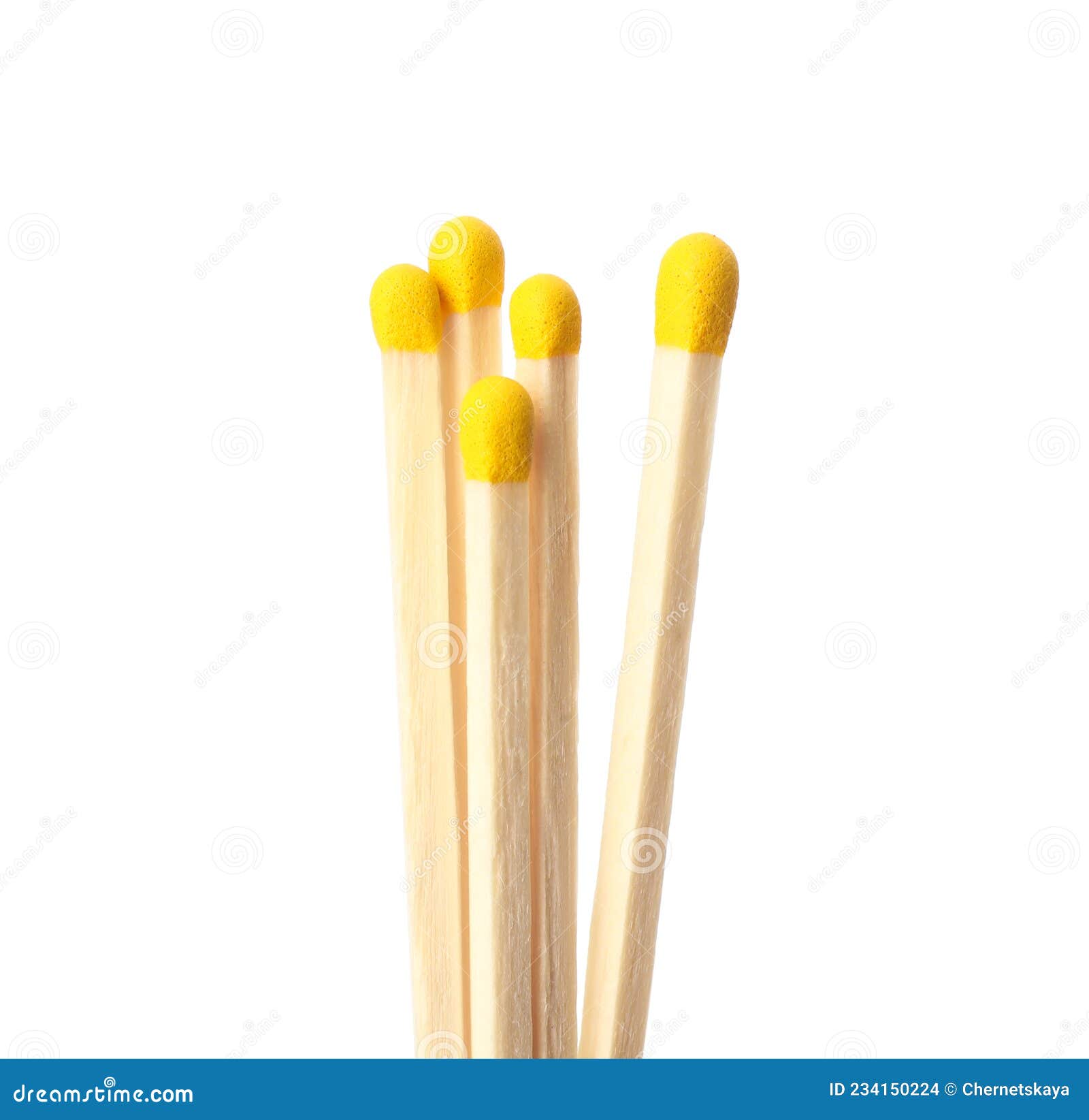 Matches with Yellow Heads on White Background Stock Photo - Image of ...