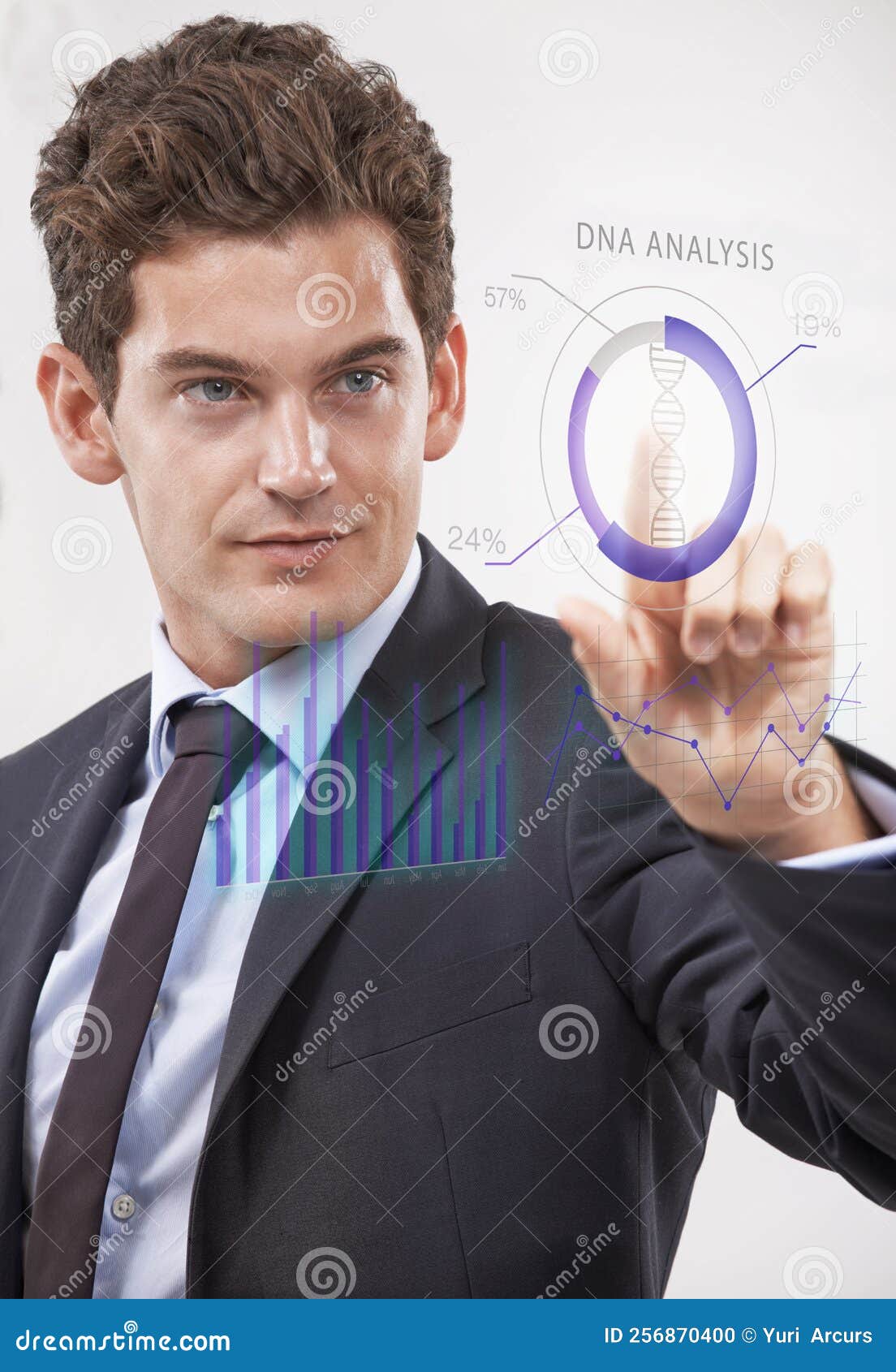 Matching Biology with Technology. Concept Shot of a Young Businessman ...