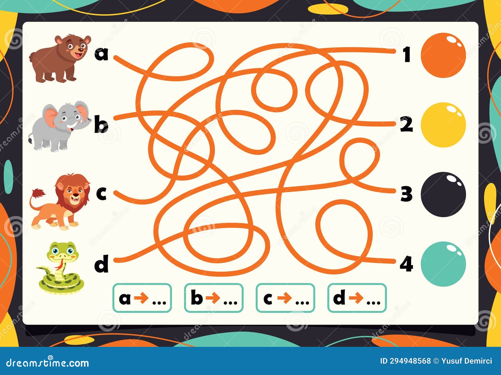 Matching Characters with Objects Game Stock Illustration - Illustration ...