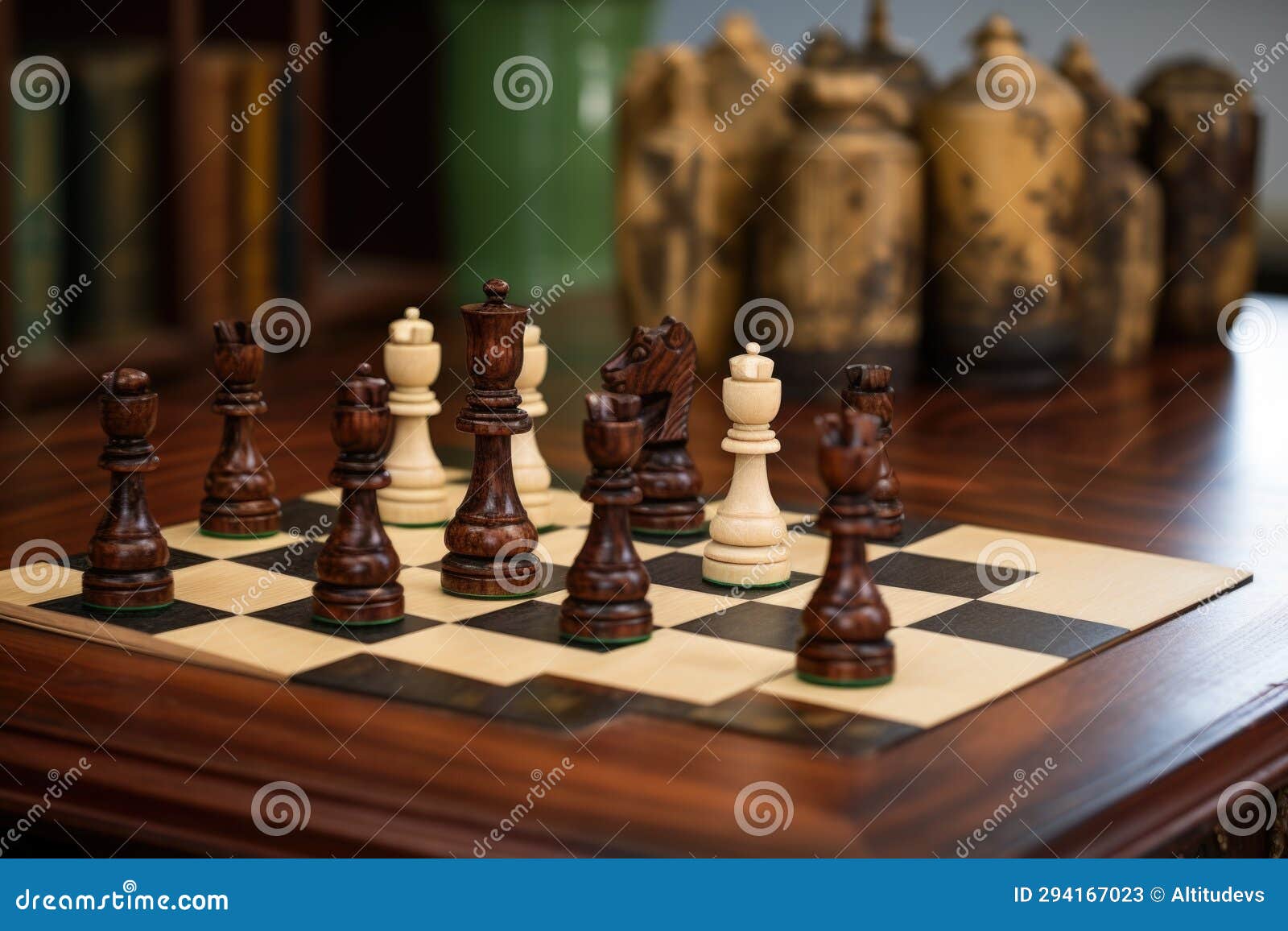 Matching Chess Pieces in a Game Setup Stock Illustration - Illustration ...