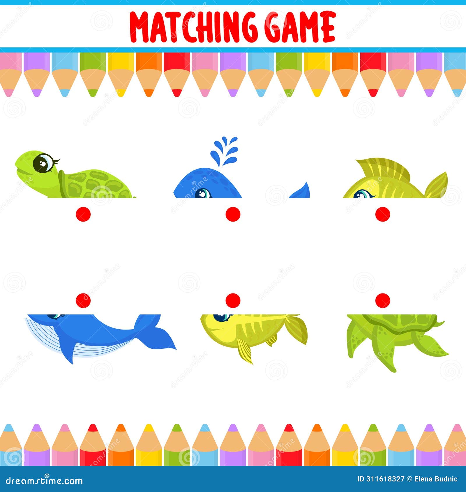 Matching Children Educational Game Match Objects Vector Image Stock ...