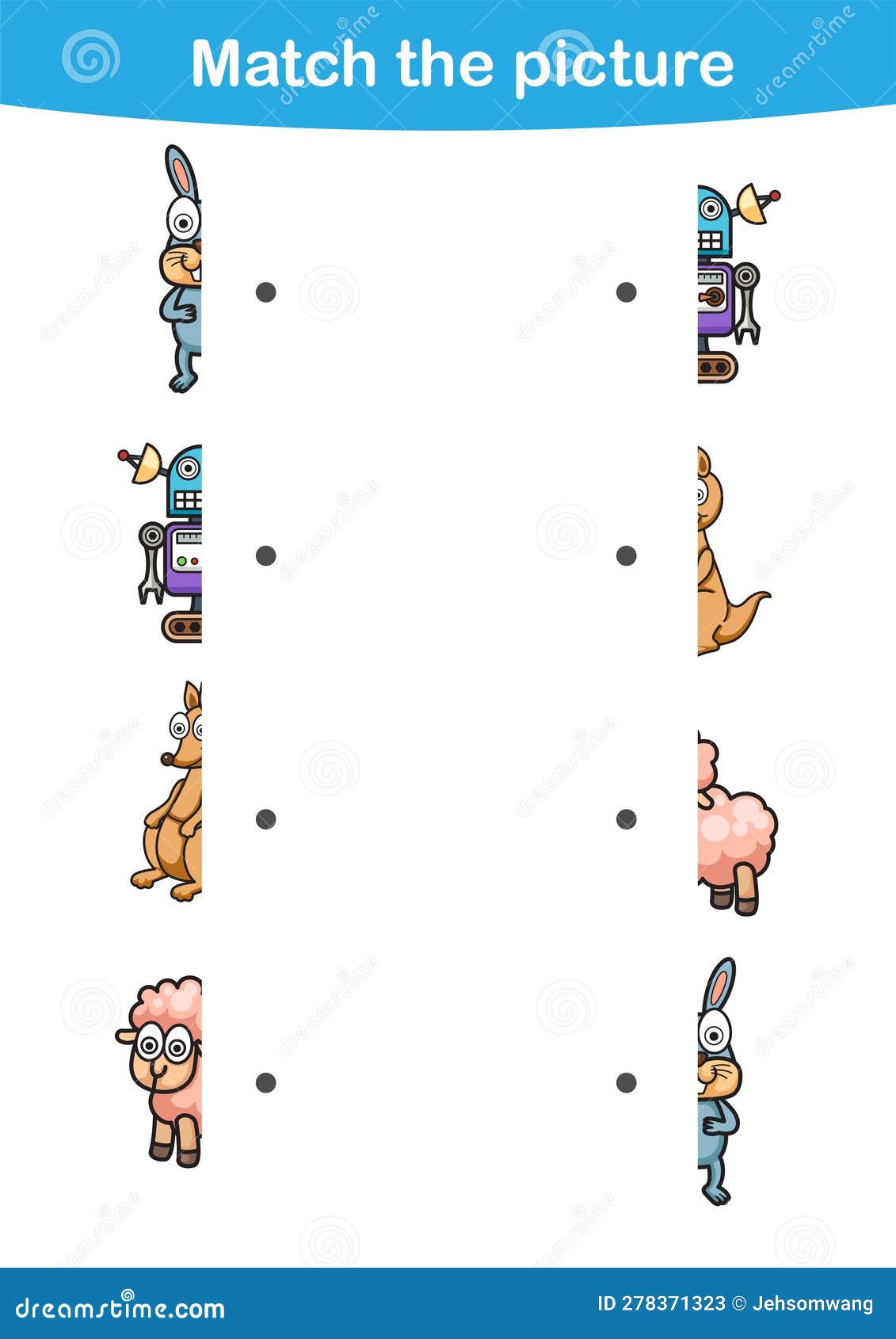 Matching Children Educational Game Stock Vector - Illustration of ...