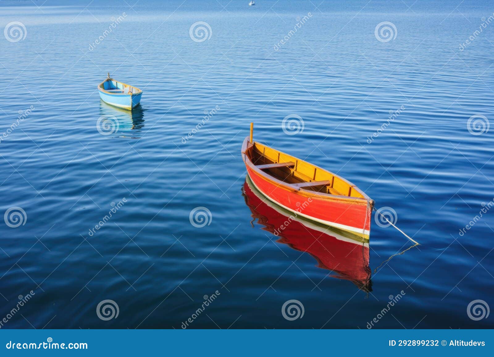 Matching Colored Boats Sailing in Opposite Directions Stock Photo ...