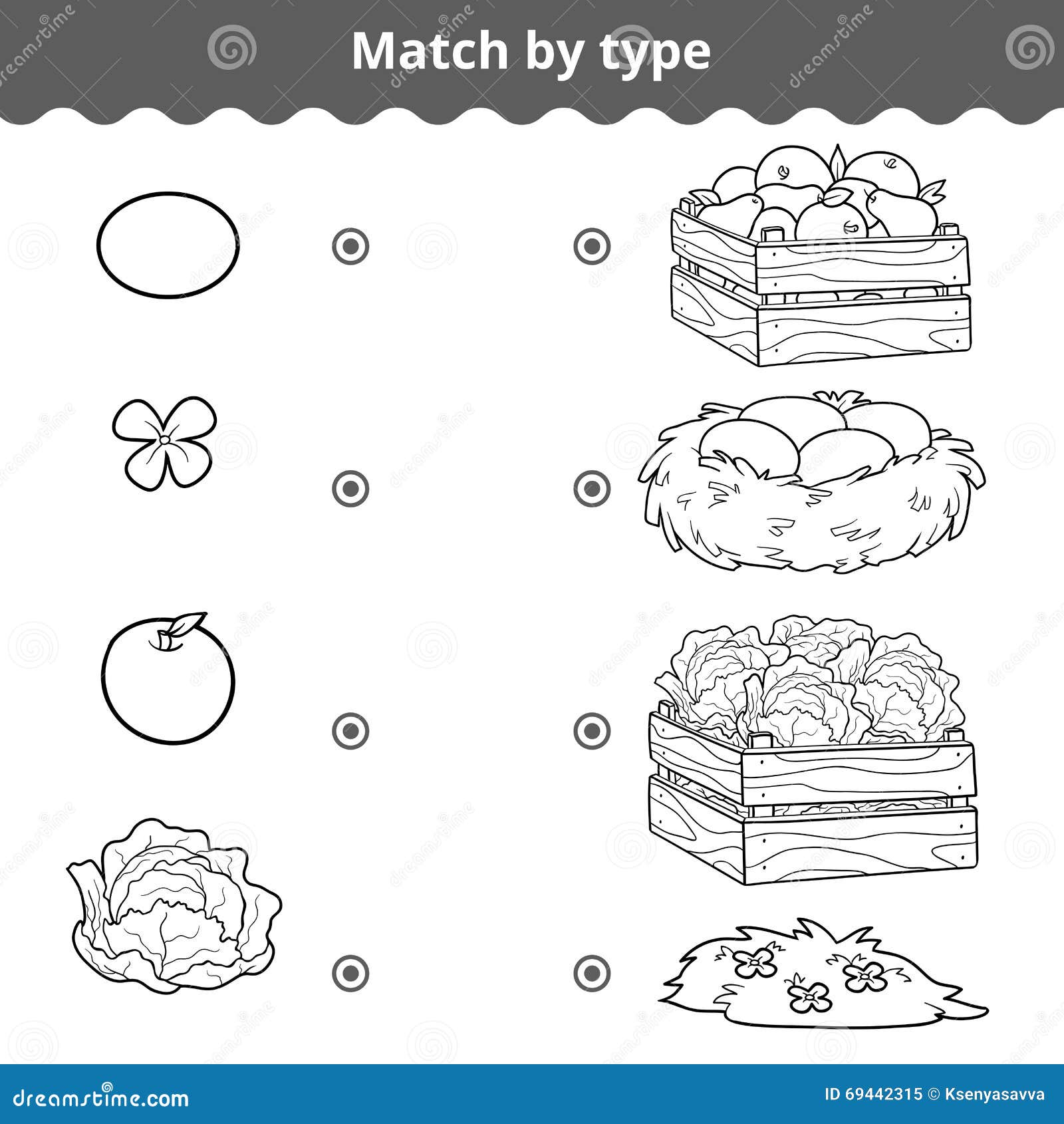 Matching Game for Children. Match Items by Type Stock Vector ...